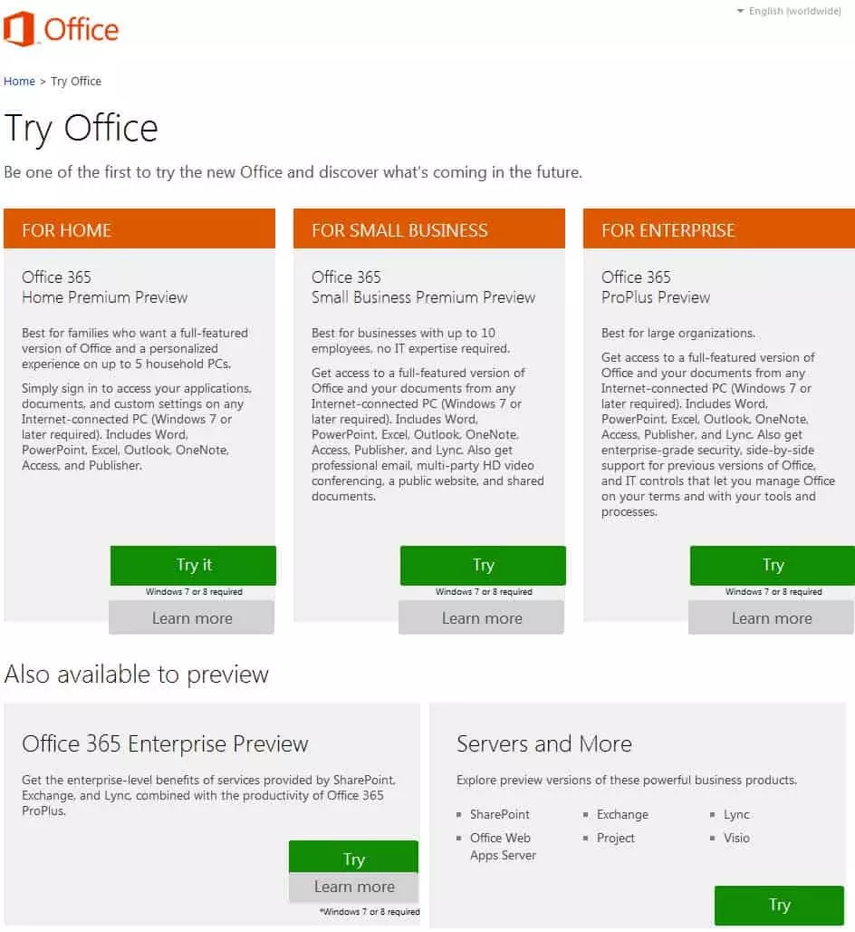 Office 15 Consumer Preview proqramını indi endirin