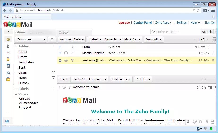 zoho 무료 사용자 정의 이메일 도메인