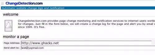 Monitor de sitio web gratuíto