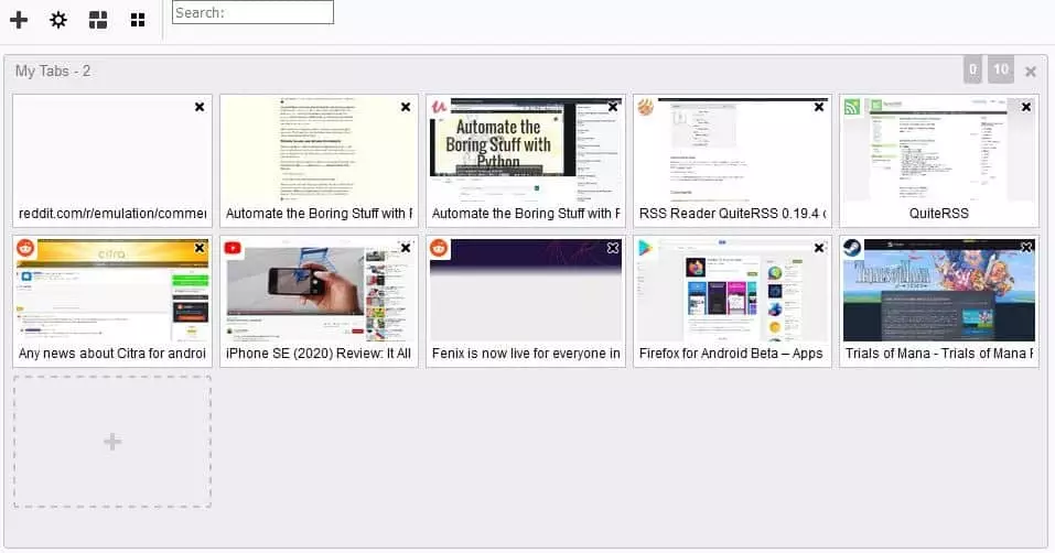 Affichez les vignettes de vos onglets et organisez-les avec les groupes d'onglets Panorama pour Firefox