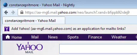 Potwierdzenie Yahoo mailto