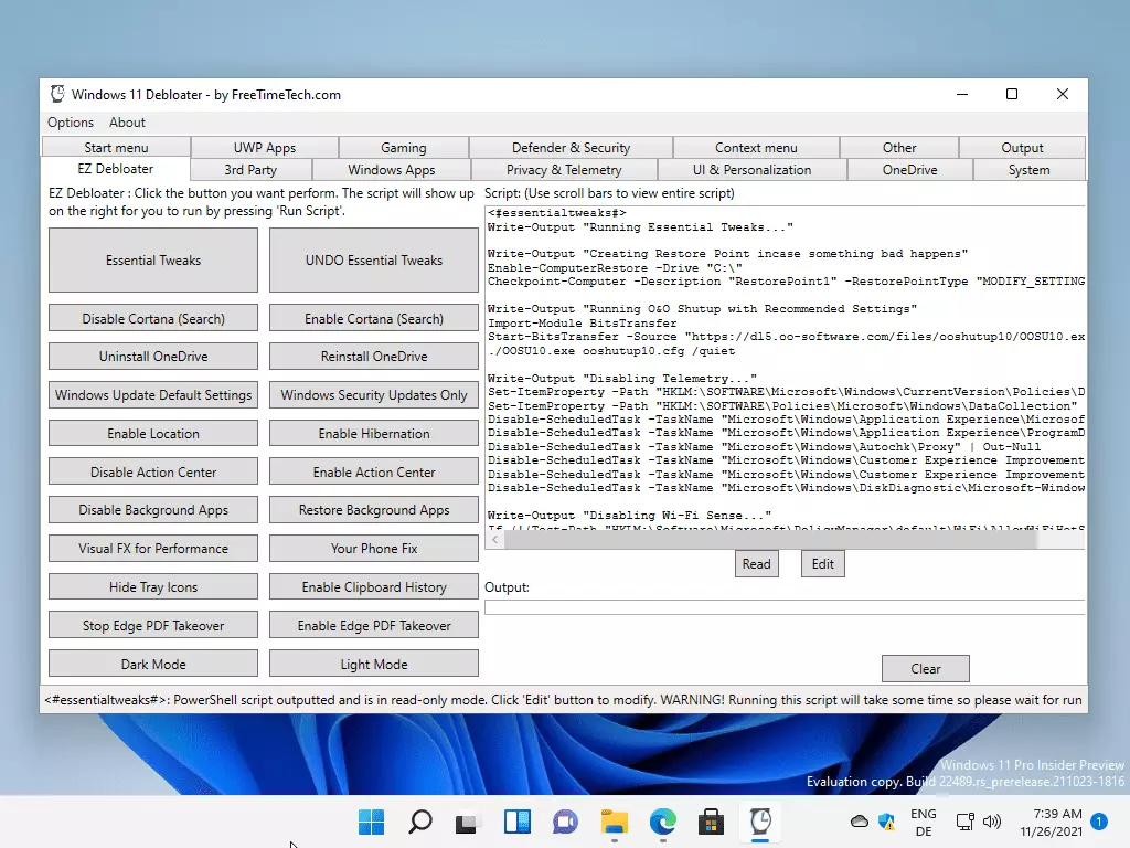osnovne izmjene sustava Windows 11