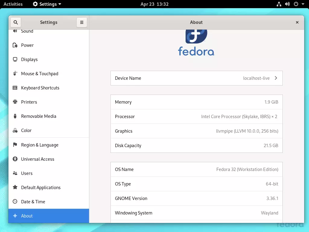 Fedora 32