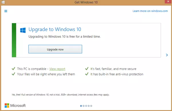 upgrade na windows 10