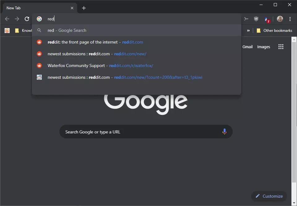 problém s vyhledáváním v adresním řádku v prohlížeči Chrome