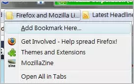marcador de Firefox aquí