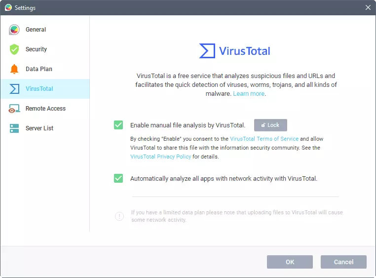 glasswire virus total