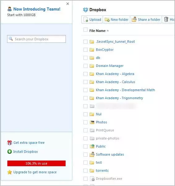 Hoe om meer lêers op Dropbox te stoor as wat jou verhouding toelaat