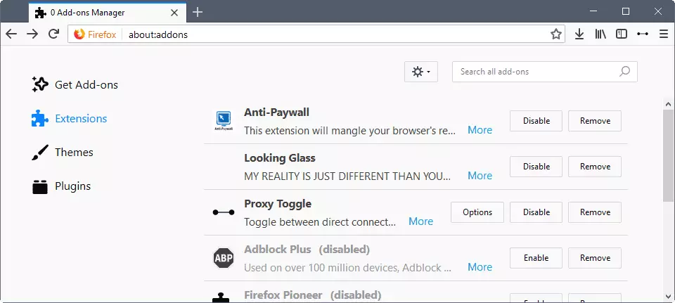 naghahanap ng salamin sa firefox