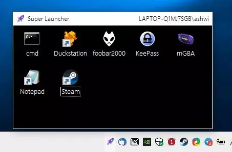 Toegang tot jou gunsteling programme vanaf die system tray en opsioneel hardloop hulle met admin regte met behulp van SuperLauncher
