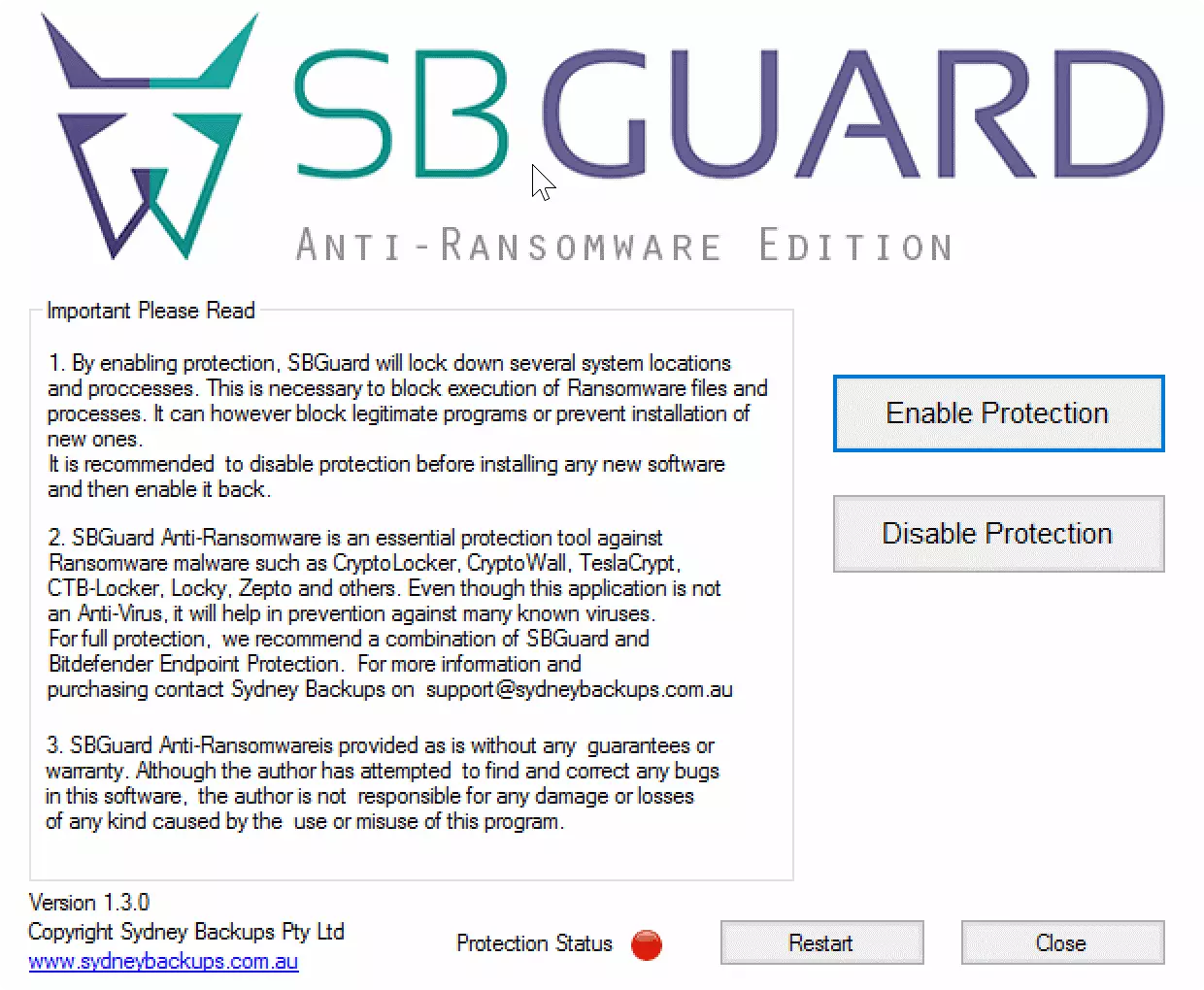 sbguard د ransomware ضد