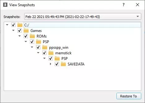 BlobBackup ripristina l'attività di backup