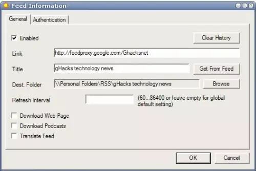 outlook rss