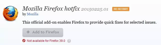 dodatak hitnog popravka za firefox