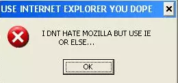 Би Mozilla-г үзэн яддаггүй, гэхдээ IE эсвэл өөр ашигладаг. Хорхой 22713_1
