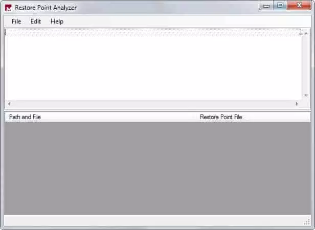 Captură de ecran a interfeței Restore Point Analyzer