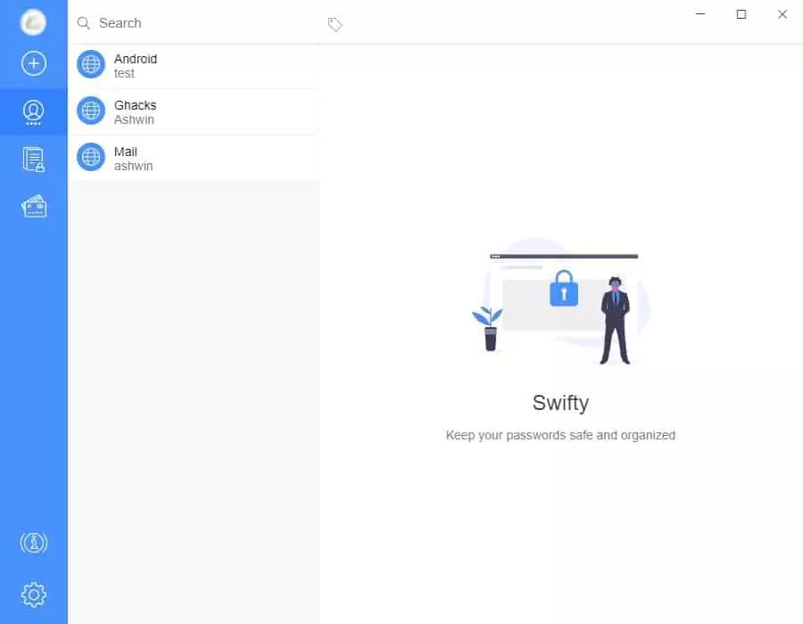 Swifty é um gerenciador de senhas de código aberto e offline para Windows, MacOS e Linux