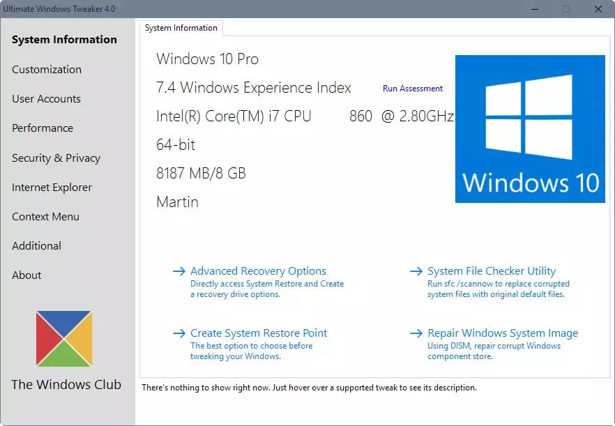 mwisho windows tweaker 4 kwa windows 10