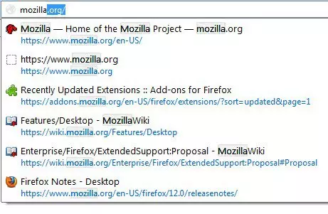 Firefox выделить условия поиска