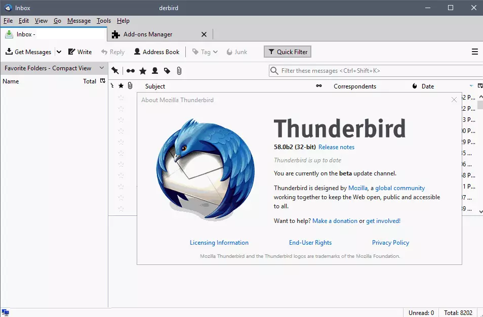 Thunderbird proton e-pos ontwerp