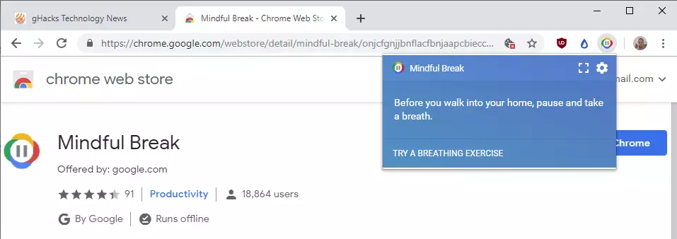 mindful break google