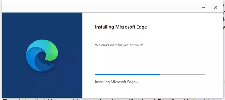instal·lació de Microsoft Edge