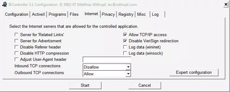 IEController के साथ सुरक्षित इंटरनेट एक्सप्लोरर