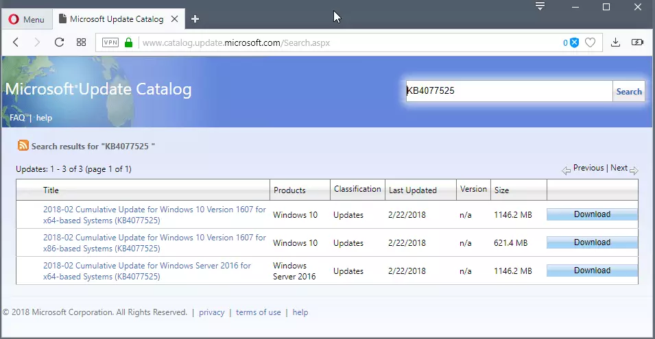 KB4077525 windows 10