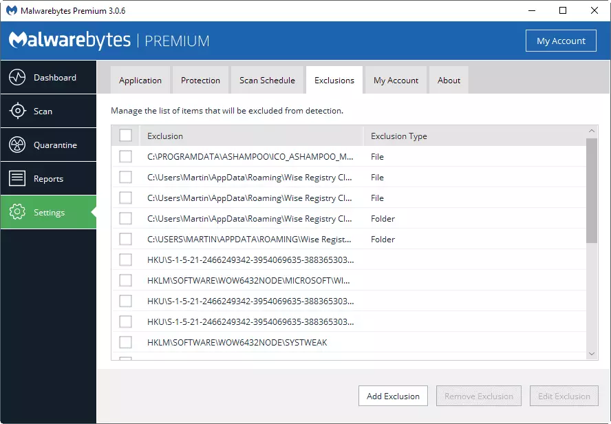 ibinubukod ng malwarebytes ang mga proseso ng file