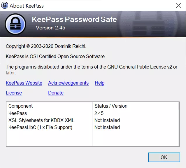 Keepass 2.45.0 تحديث