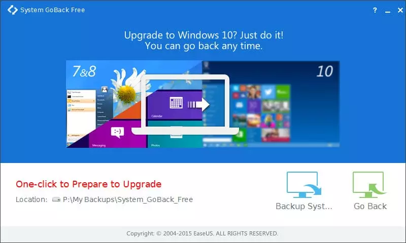 דאַונגרייד Windows 10 מיט EaseUS System GoBack