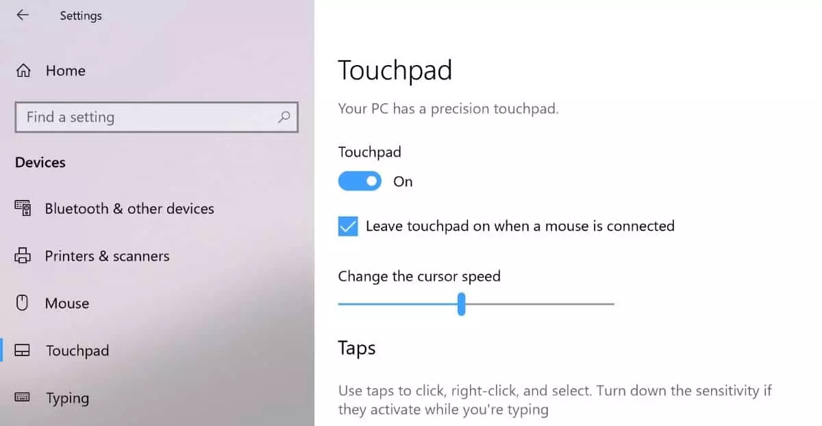 Touchpad surface pro