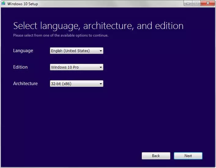 Windows 10 Sprooch Editioun Architektur
