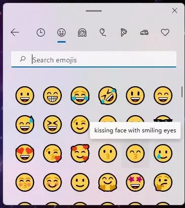 Windows 11 Segoe UI Emoji შრიფტი
