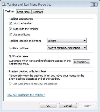 Windows Taskbar Auto-жашырууну калыбына келтирүү