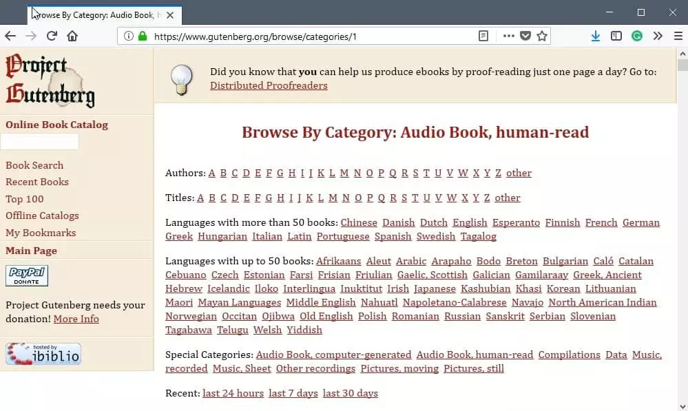gutenberg audiobooks