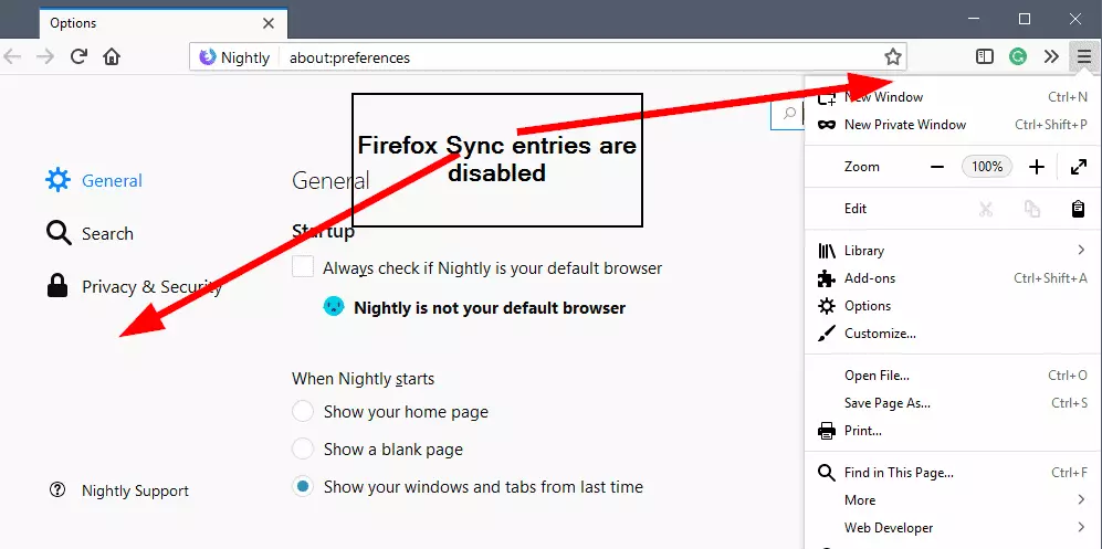 firefox sinhronizācija ir atspējota