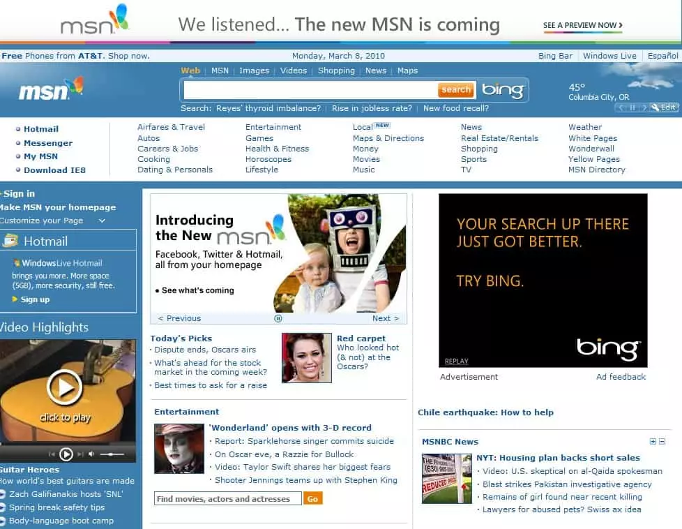 Come accedere al vecchio sito Web di MSN 23327_1