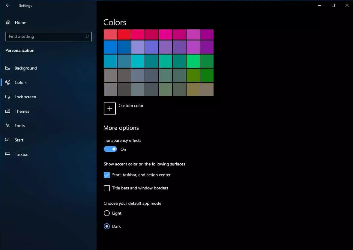 modaliteti i errët i Windows 10