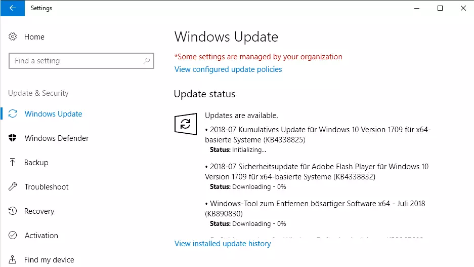 Actualitzacions de seguretat de Microsoft Windows de juliol de 2018