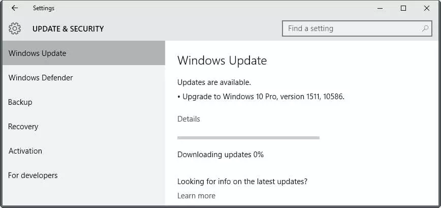 windows 10 อัพเดต 1511 10586