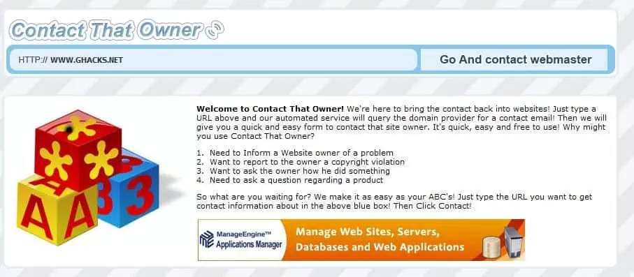 softver za kontakt webmastera