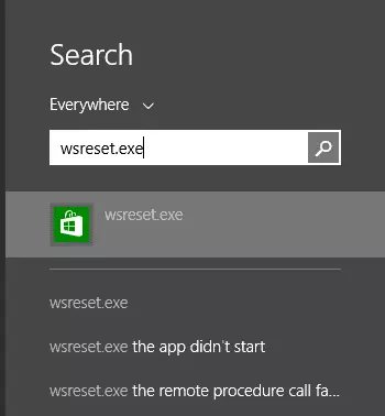 Windows Store redefinir wsreset-exe