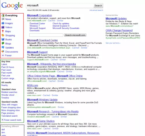 Căutare Google acum oferă previzualizări de pagină și alte filtre 23495_1