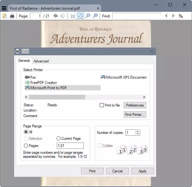 तपाइँ Windows 10 मा नेटिभ रूपमा PDF मा प्रिन्ट गर्न सक्नुहुन्छ