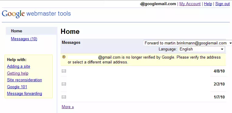 メール @gmail.com は Google によって検証されなくなりました