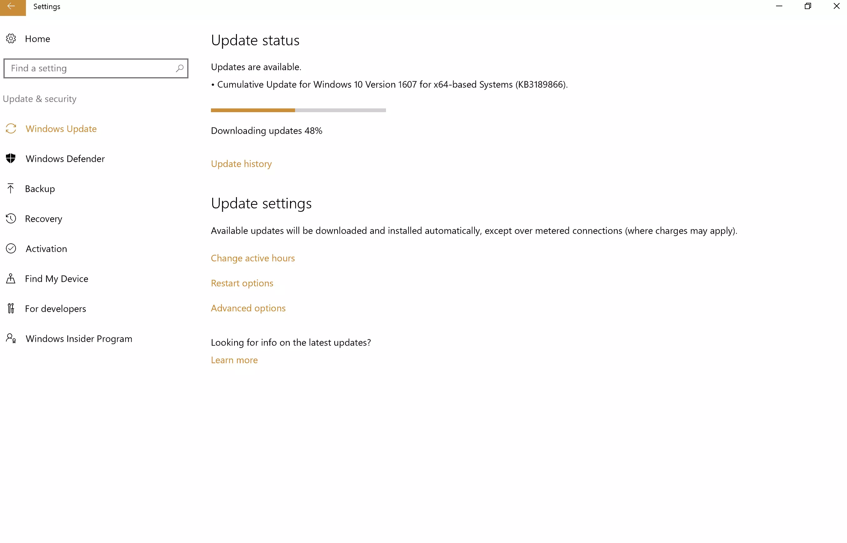 Windows update e khomaretsoe