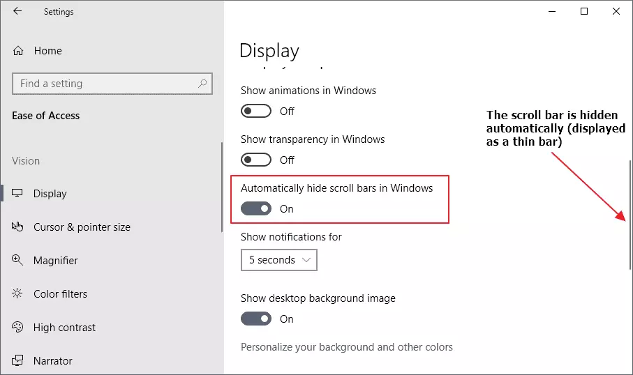 Windows 10 skjul rullepaneler