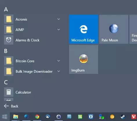 windows 10 pagsugod sa menu bug