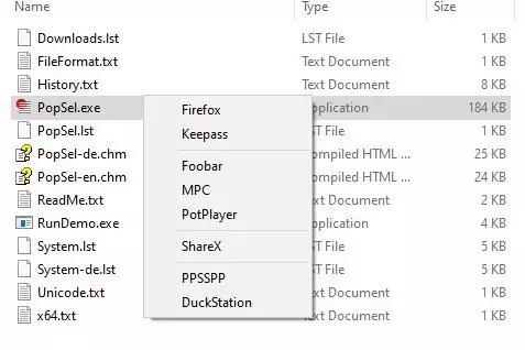 Maak een aangepast menu, voeg snelkoppelingen toe voor bestanden, mappen, URL's en open het via een snelkoppeling op het bureaublad met PopSel